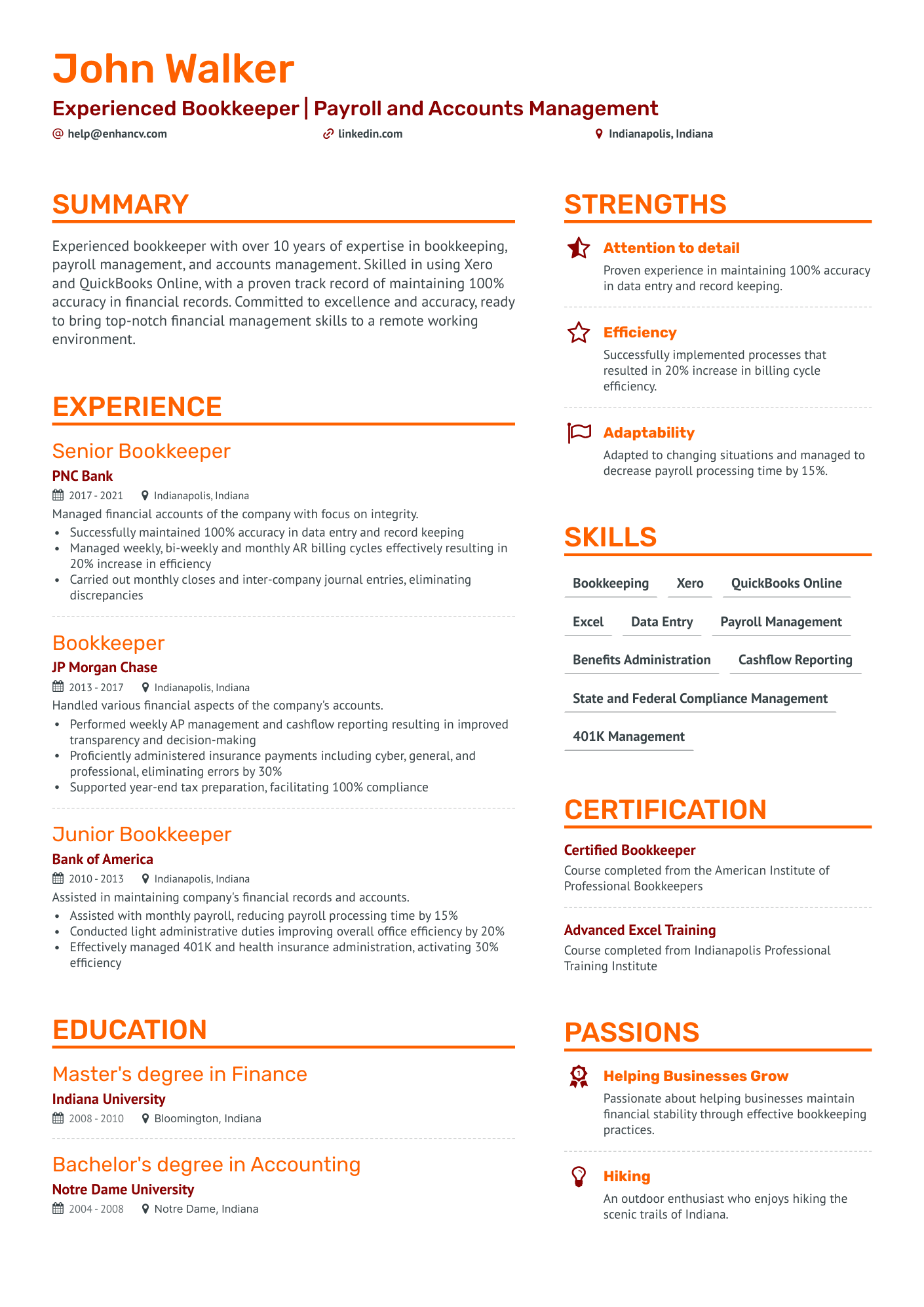 7 Bookkeeper Resume Examples & Guide for 2024