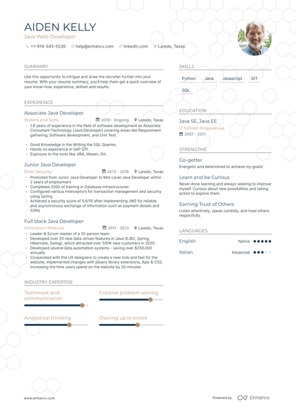 Java Web Developer Resume Examples & Guide for 2023 (Layout, Skills ...