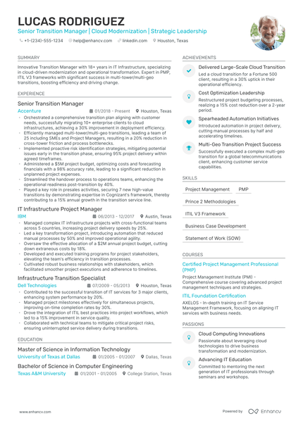5 Transition Manager Resume Examples & Guide for 2024