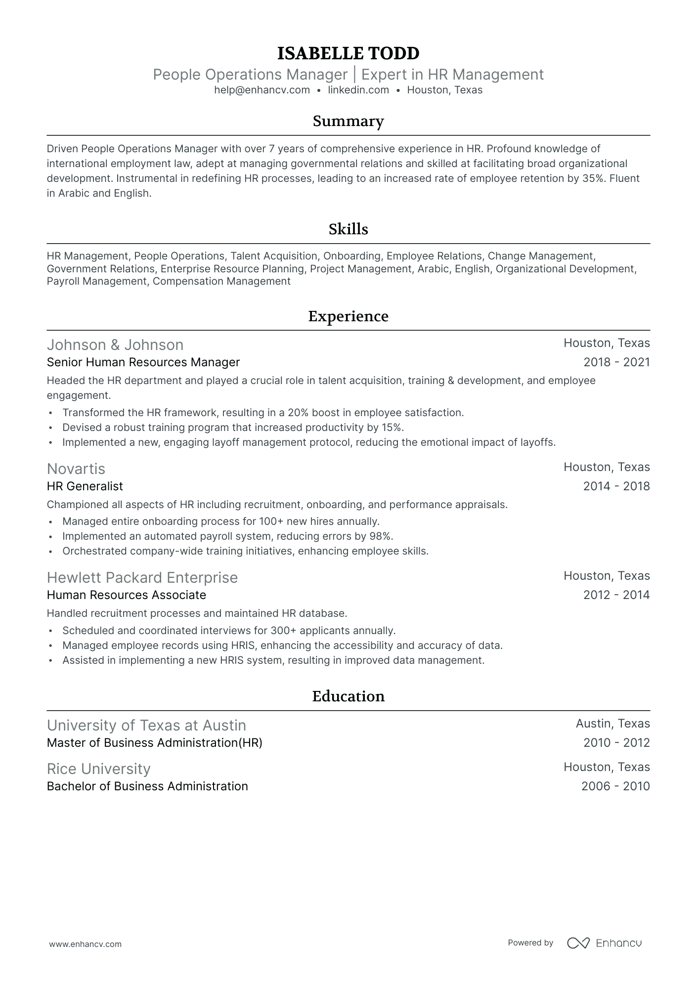 10 People Operations Manager Resume Examples & Guide for 2026