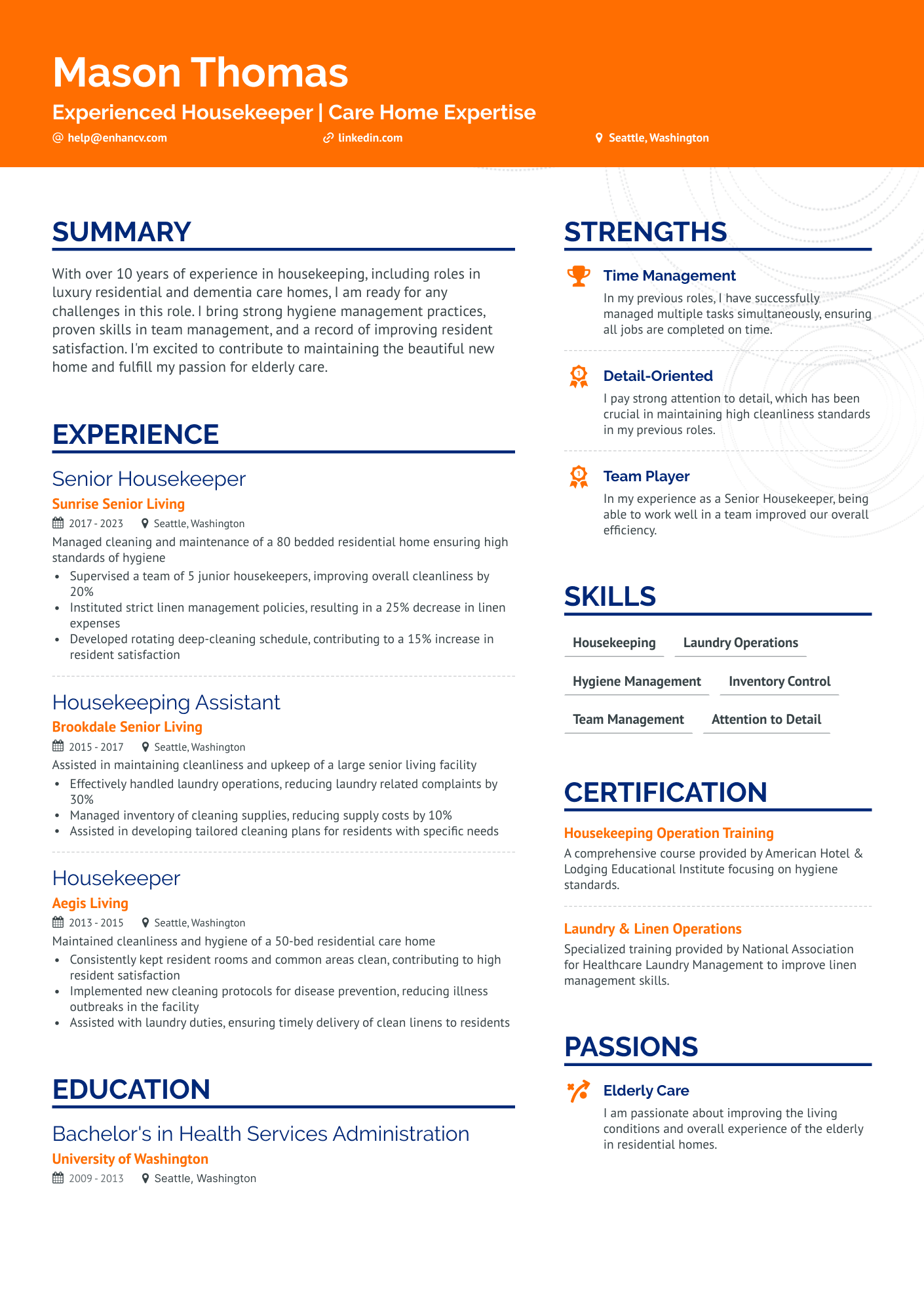 9 Housekeeper Resume Examples & Guide for 2024