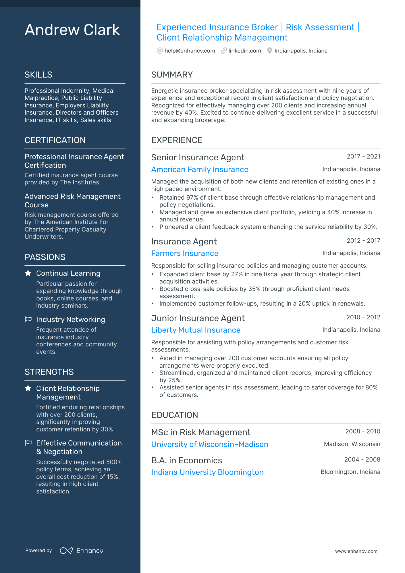 10 Insurance Broker Resume Examples & Guide for 2026