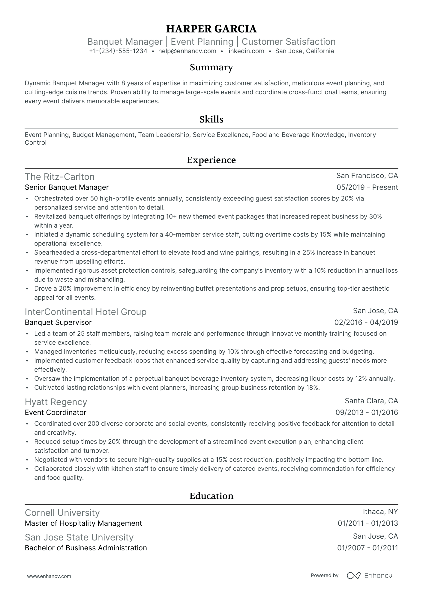10 Banquet Manager Resume Examples & Guide for 2026
