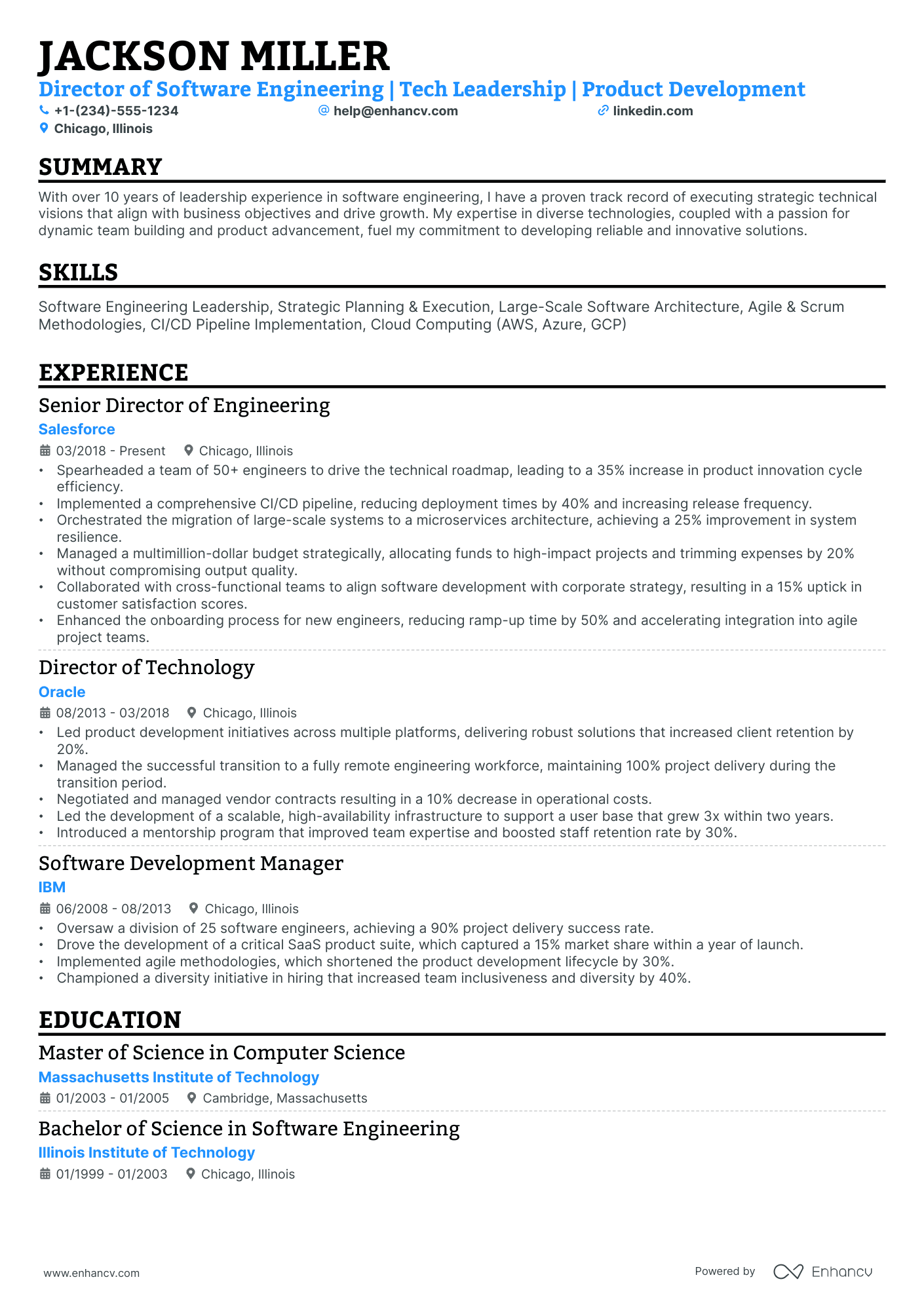 10 Director of Software Engineering Resume Examples & Guide for 2025