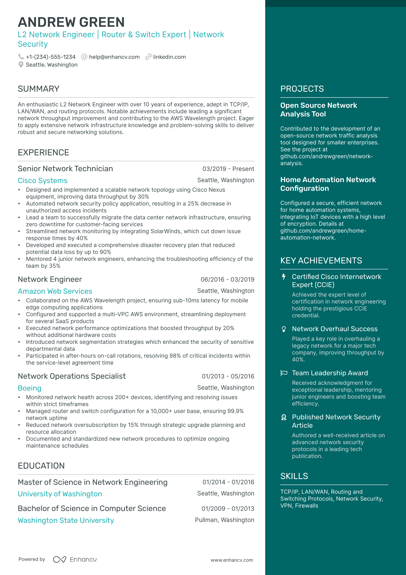 10 L2 Network Engineer Resume Examples & Guide for 2026