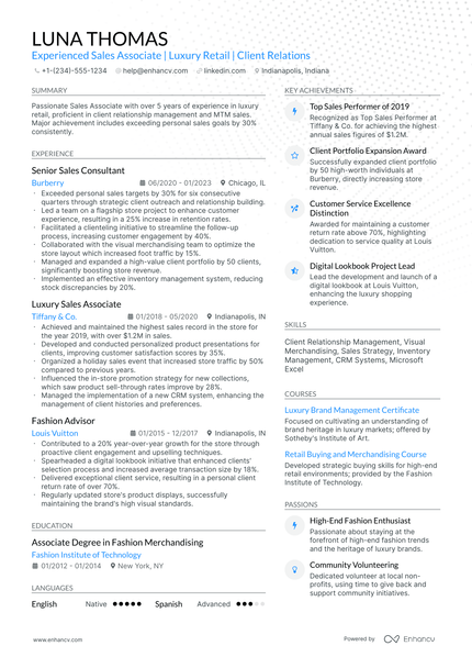 10 Fashion Retail Resume Examples & Guide for 2026