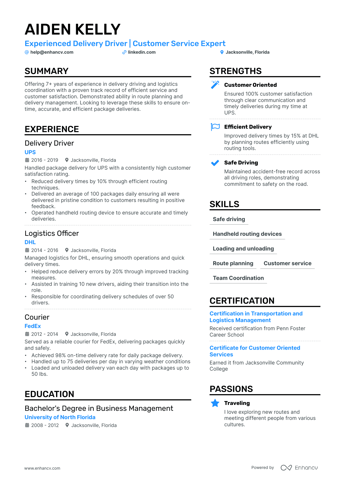 5 Amazon Delivery Driver Resume Examples & Guide for 2024