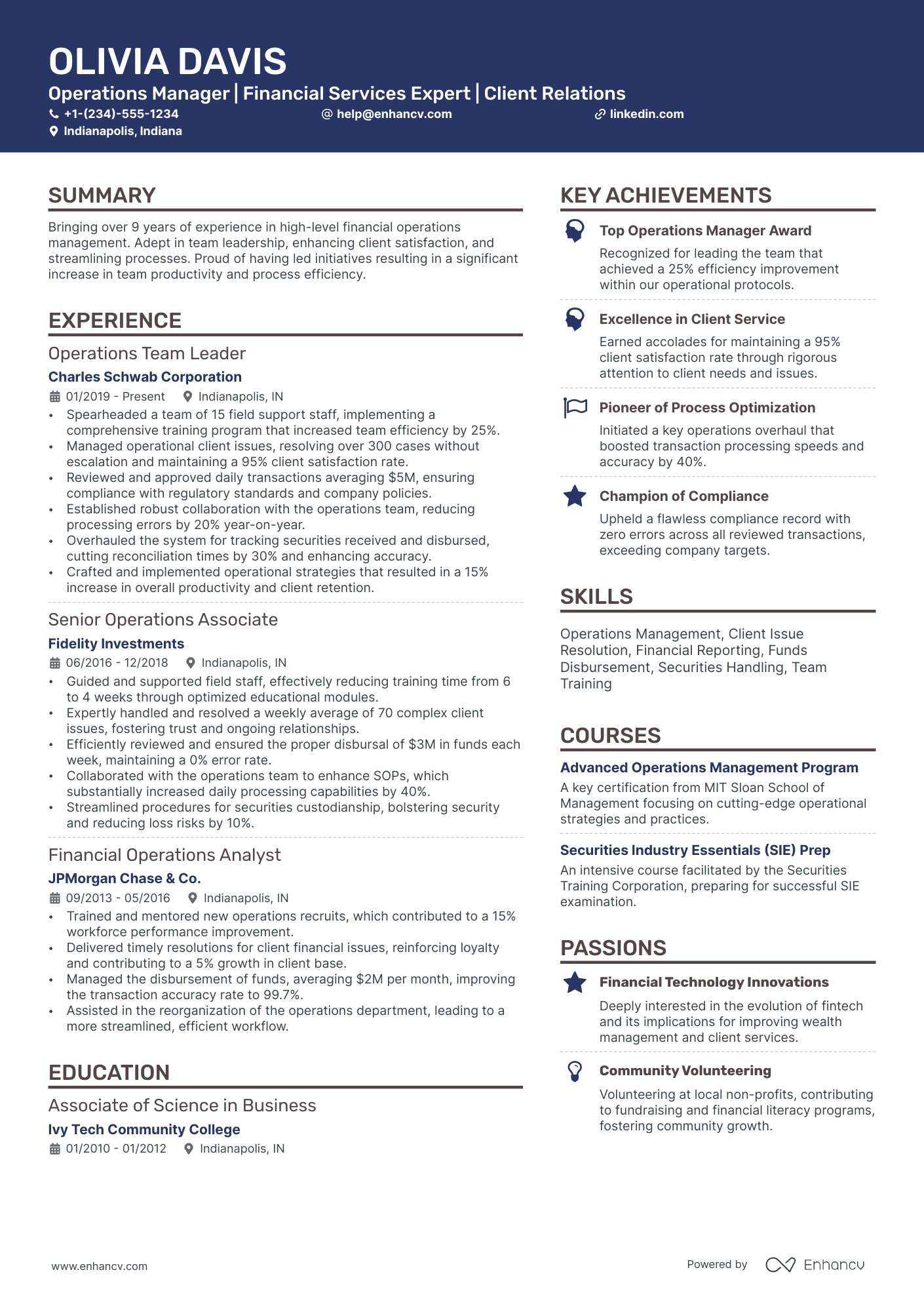 10 Assistant Operations Manager Resume Examples & Guide for 2026