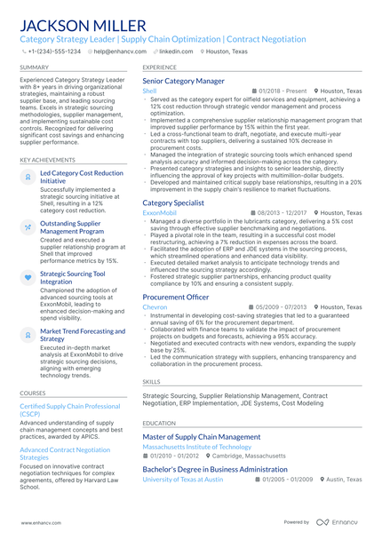 10 Commodity Manager Resume Examples & Guide for 2026