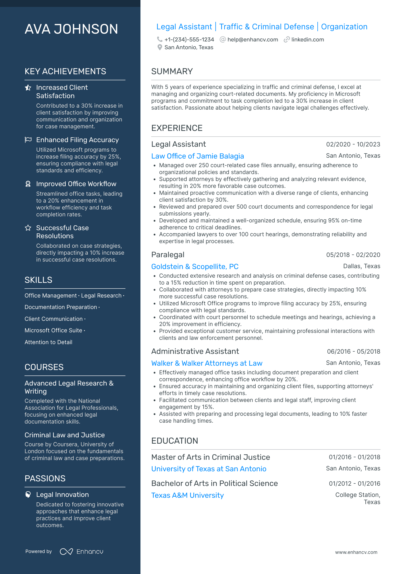 7 Legal Assistant Resume Examples & Guide for 2026