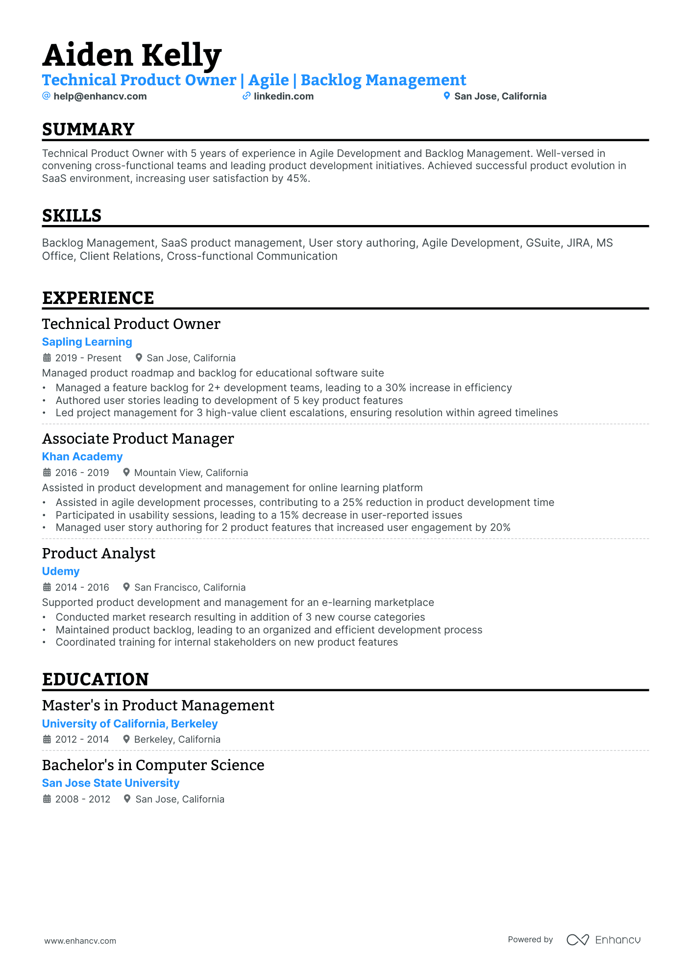 10 Technical Product Owner Resume Examples & Guide for 2025
