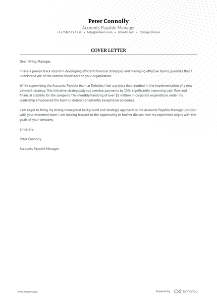 8 Professional Accounts Payable Cover Letter Examples and Template for ...