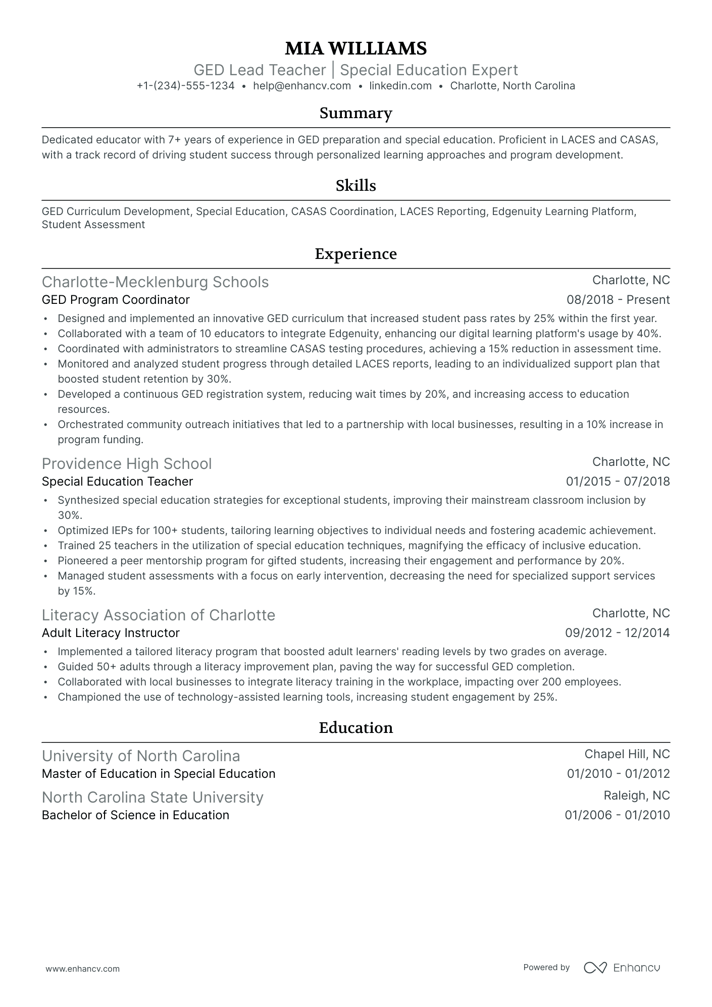 10 Lead Teacher Resume Examples & Guide for 2026