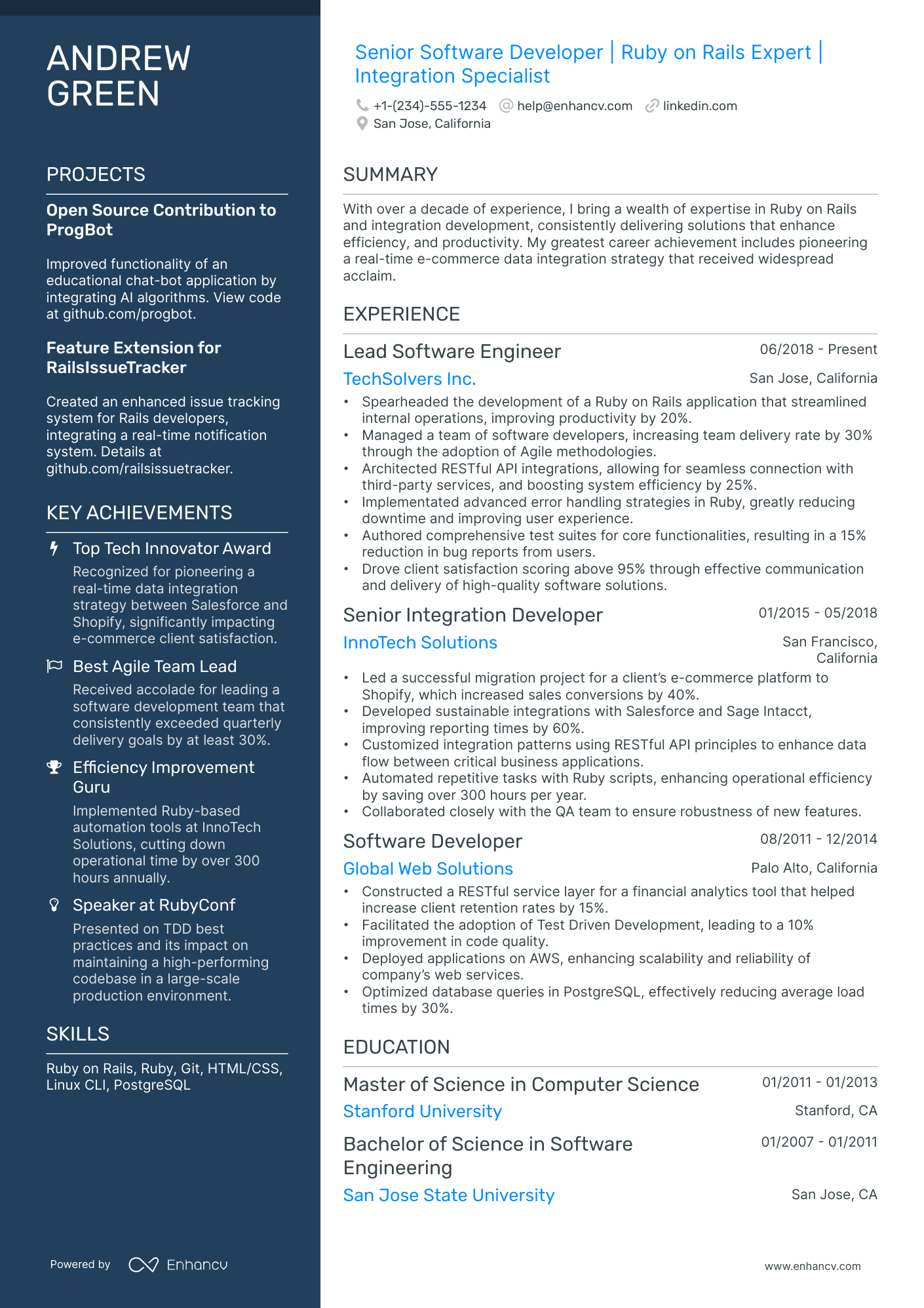 10 Ruby On Rails Developer Resume Examples & Guide for 2026
