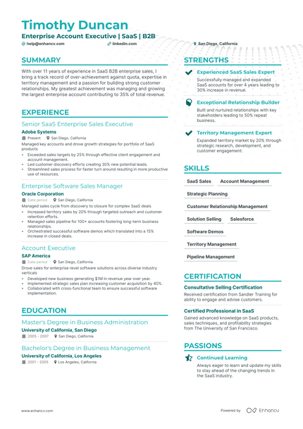 5 Enterprise Account Executive Resume Examples & Guide for 2023 5 Enterprise Account Executive Resume Examples & Guide for 2023