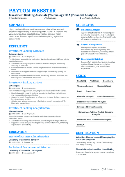 5 Investment Banking Associate Resume Examples & Guide for 2023