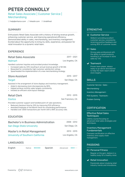 5 Retail Worker Resume Examples & Guide for 2023