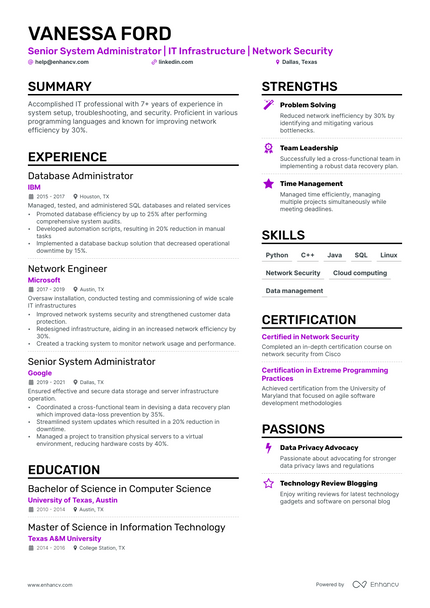 5 Senior System Administrator Resume Examples & Guide for 2023