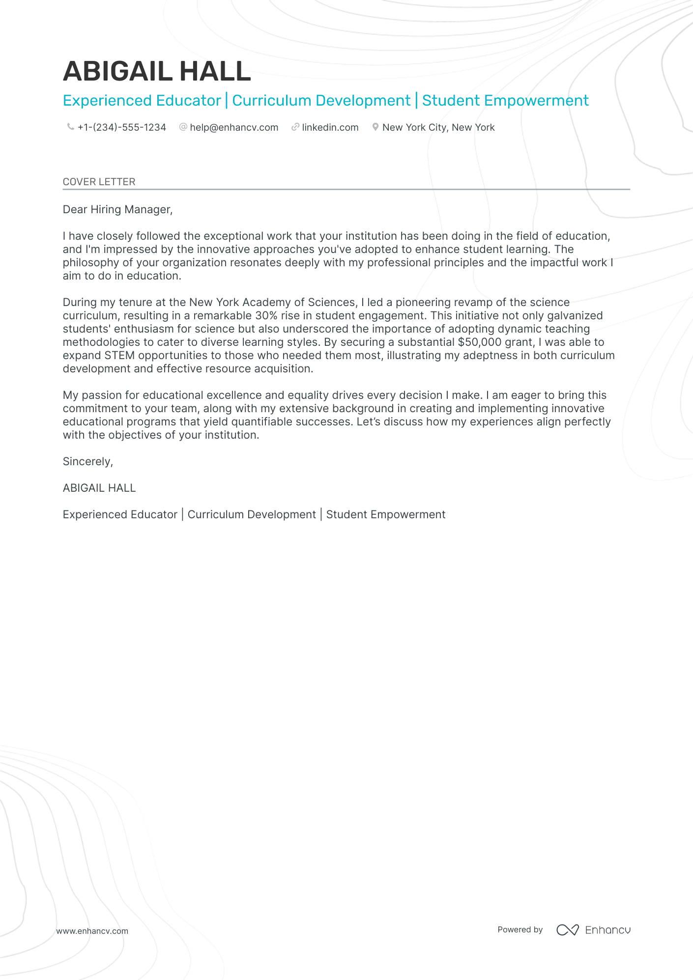 21 Professional Teacher Cover Letter Examples and Template for 2024 ...
