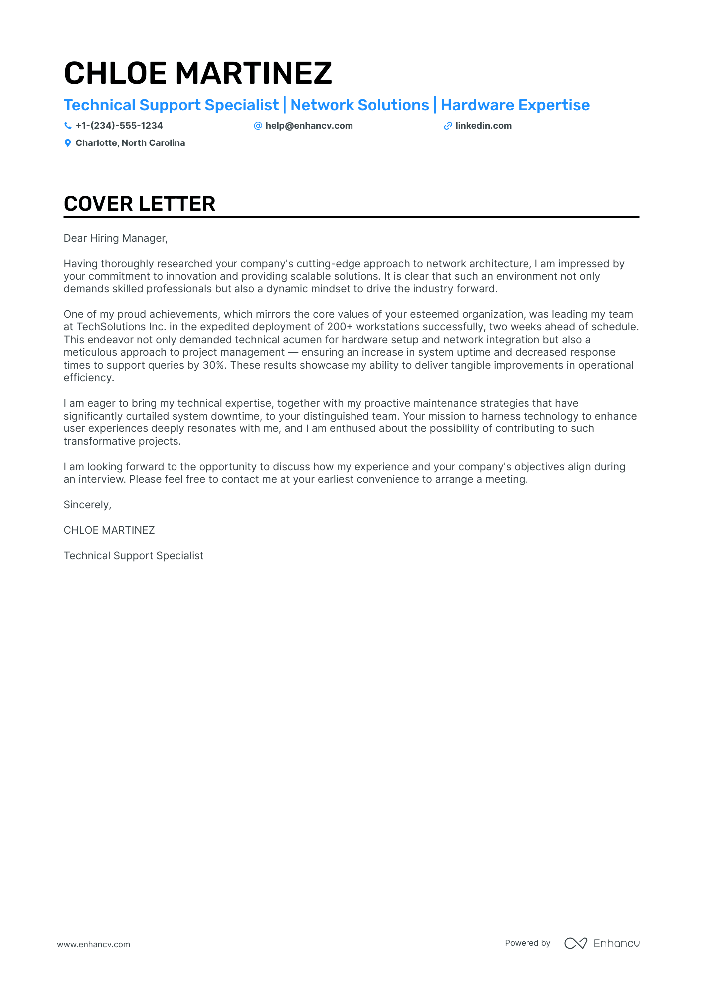 7 Professional IT Support Cover Letter Examples and Template for 2024 ...