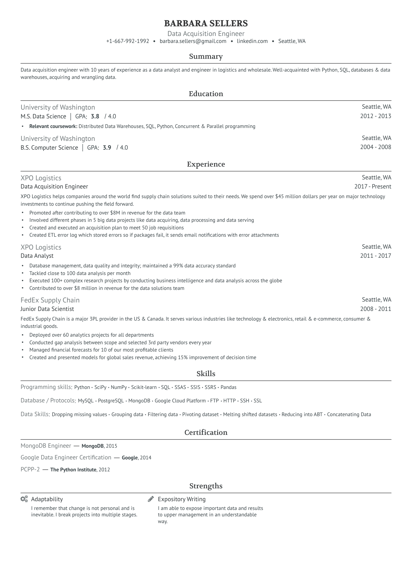 21 Data Engineer Resume Examples & Guide for 2024