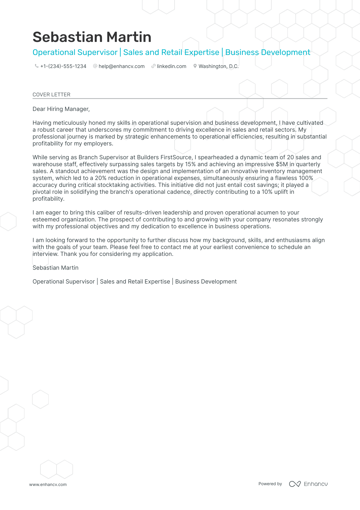 21 Professional Operations Manager Cover Letter Examples and Template ...