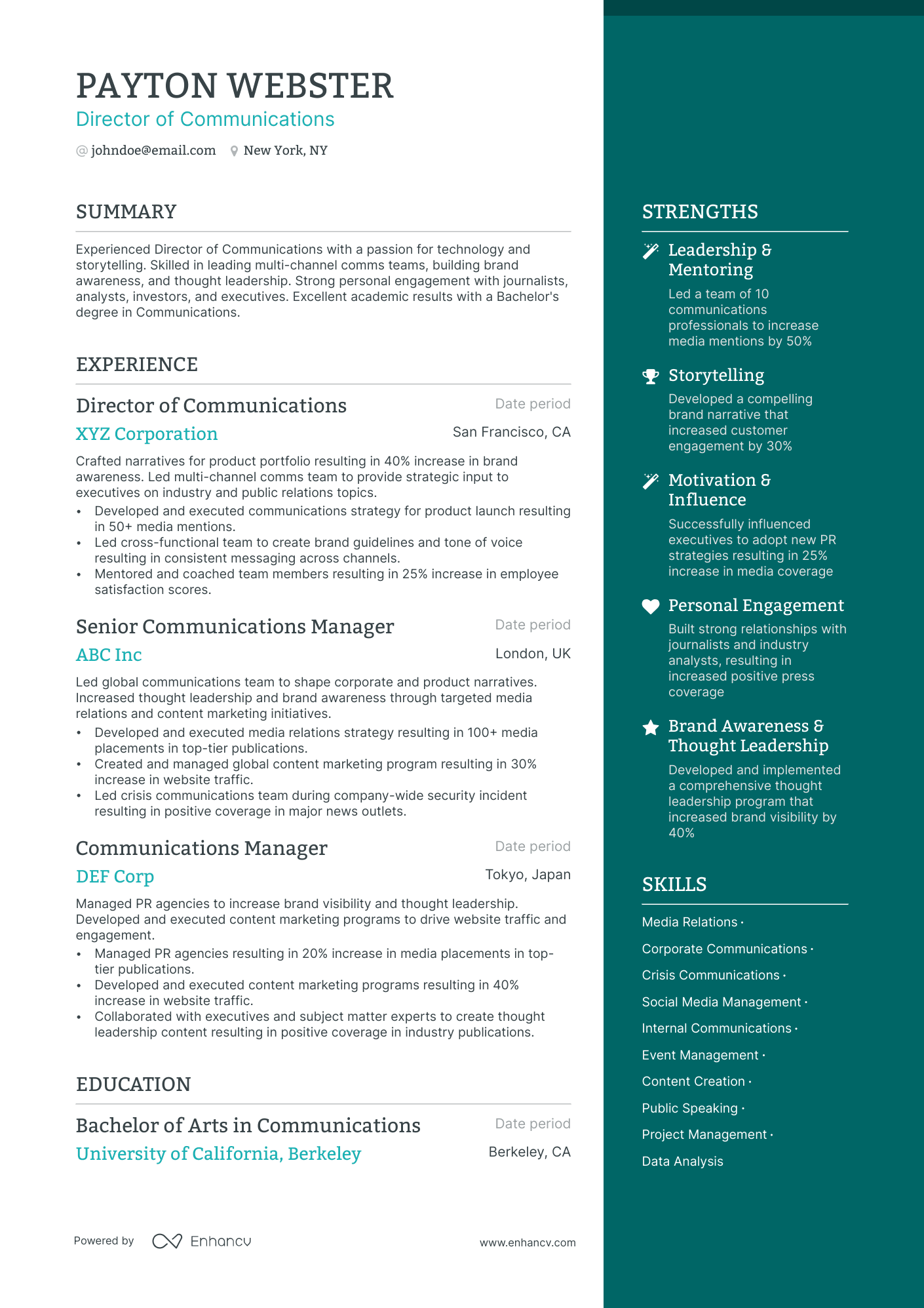 6 Communication Manager Resume Examples & Guide for 2024
