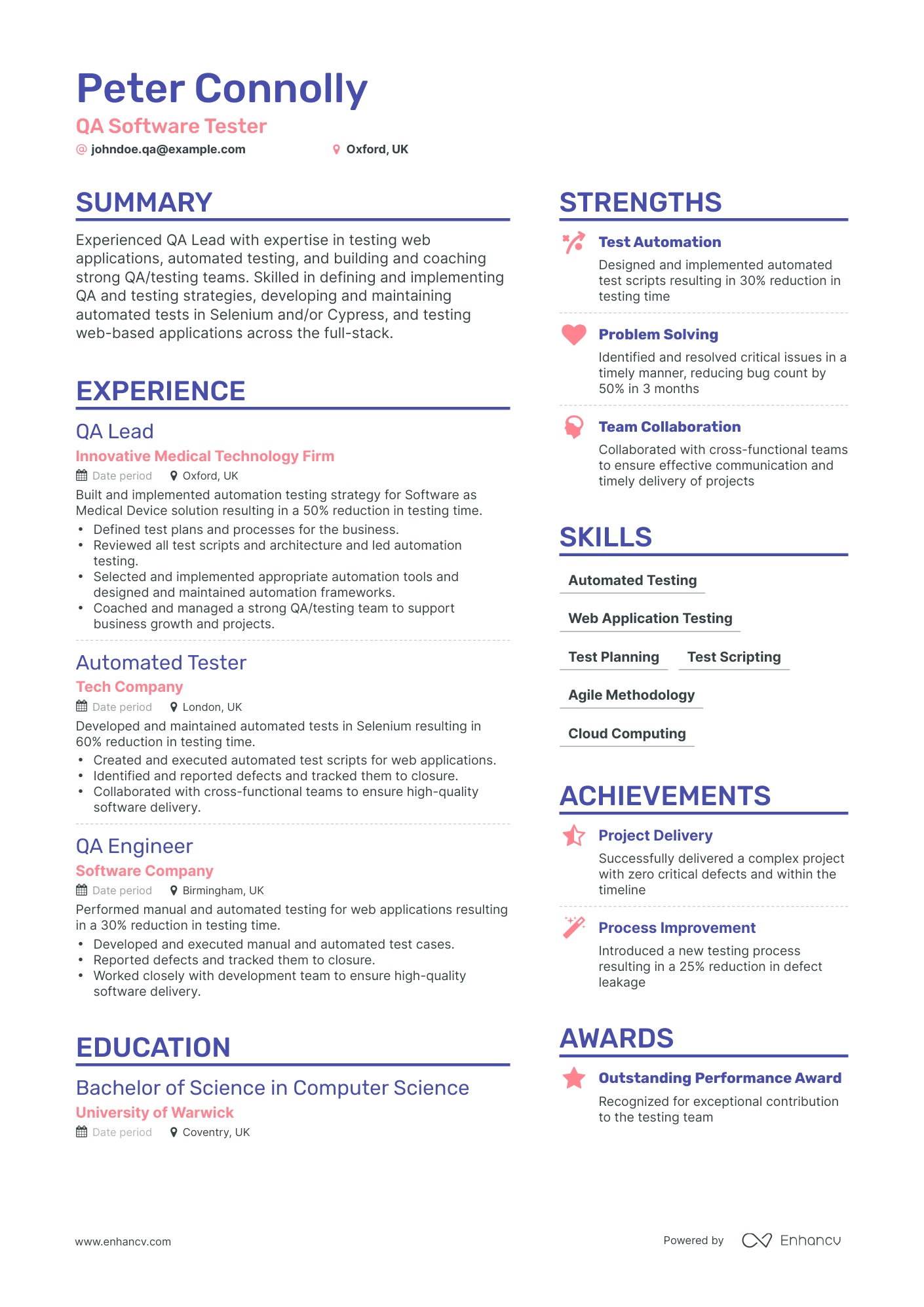 8 QA Tester Resume Examples & Guide for 2024