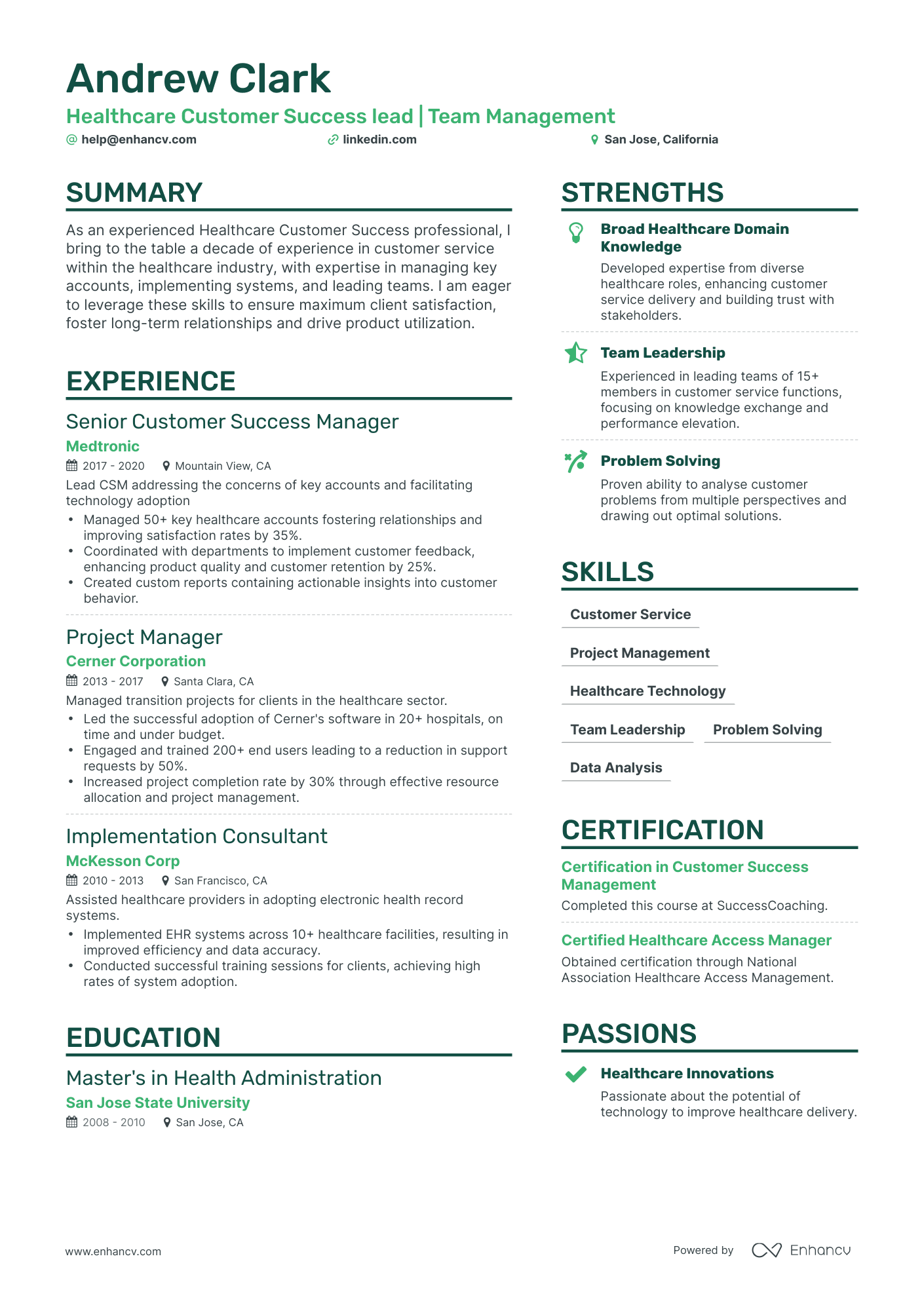 3 Customer Success Manager Resume Examples & Guide for 2024
