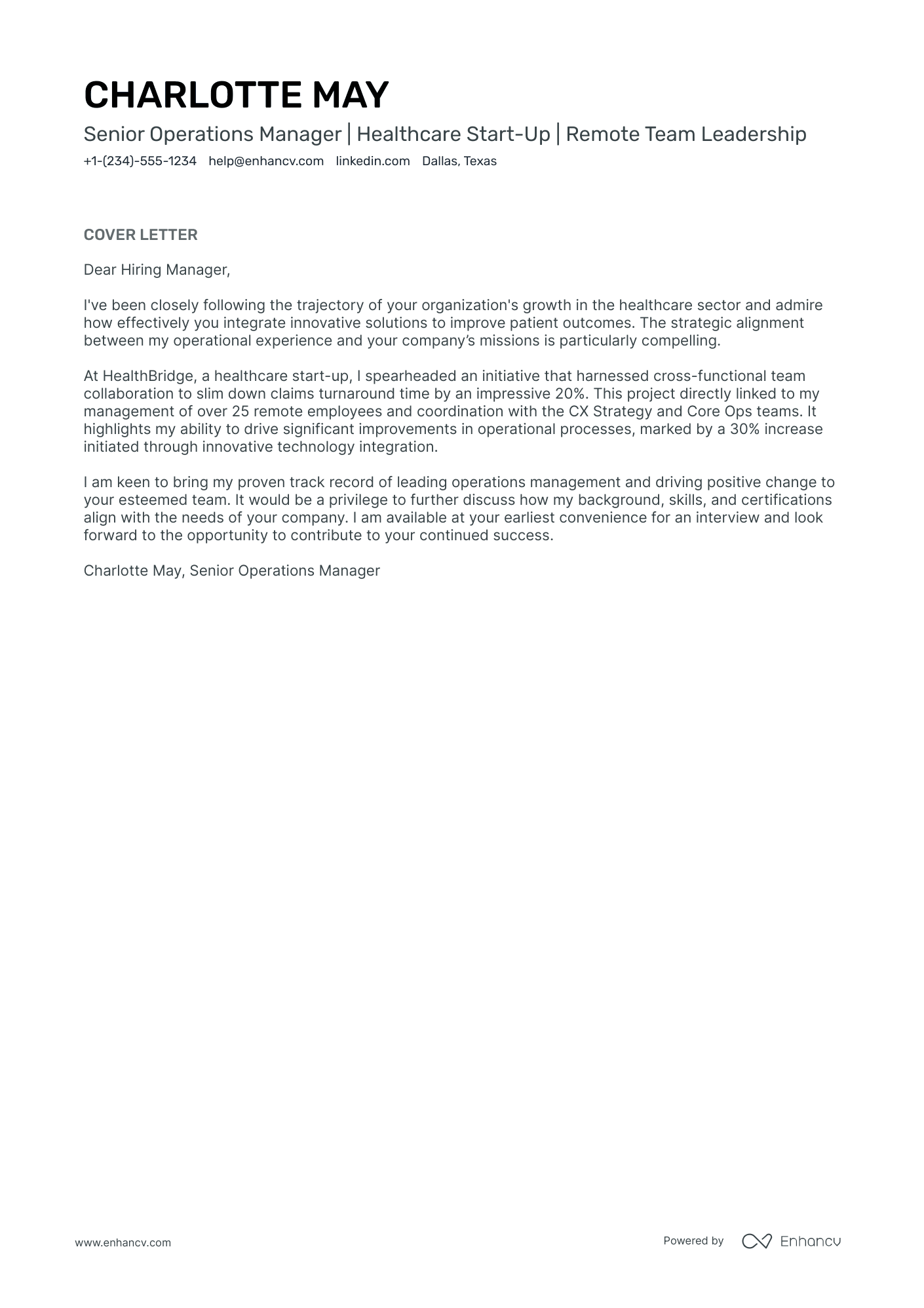 21 Professional Operations Manager Cover Letter Examples and Template ...