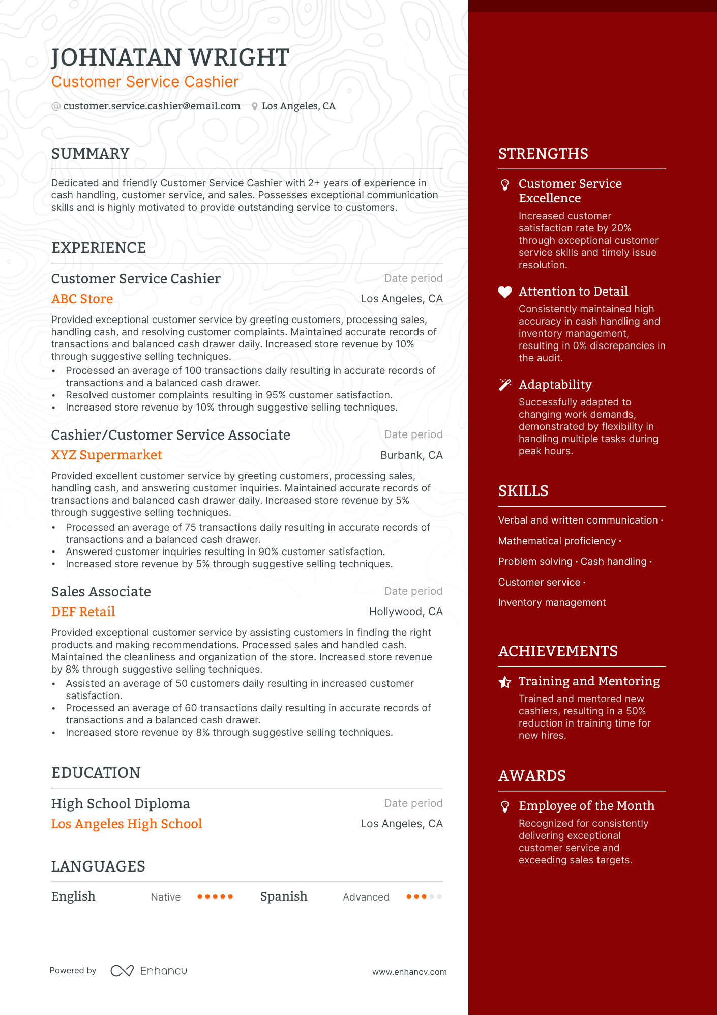 10 Cashier Resume Examples & Guide for 2024