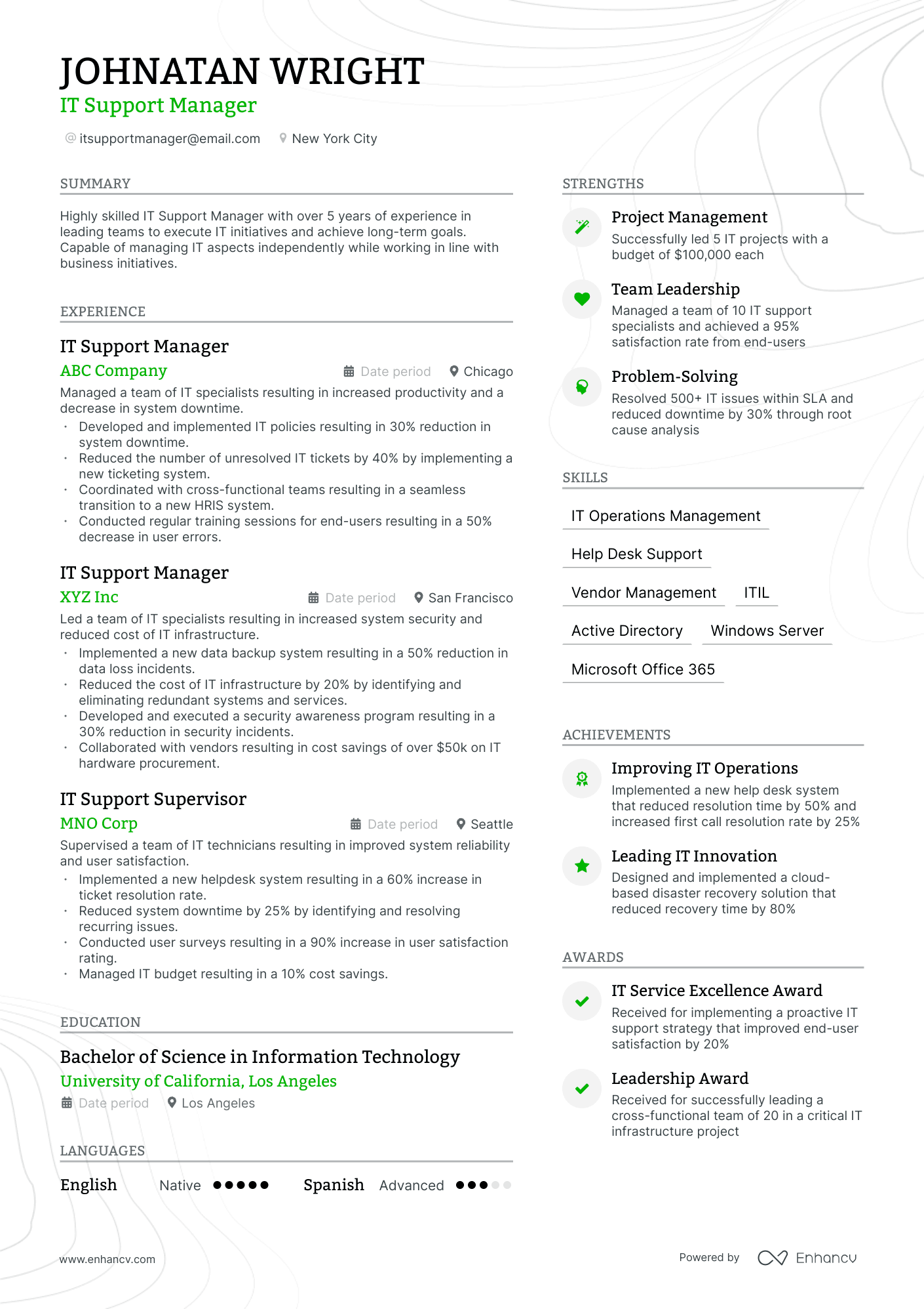 16 IT Manager Resume Examples & Guide for 2024
