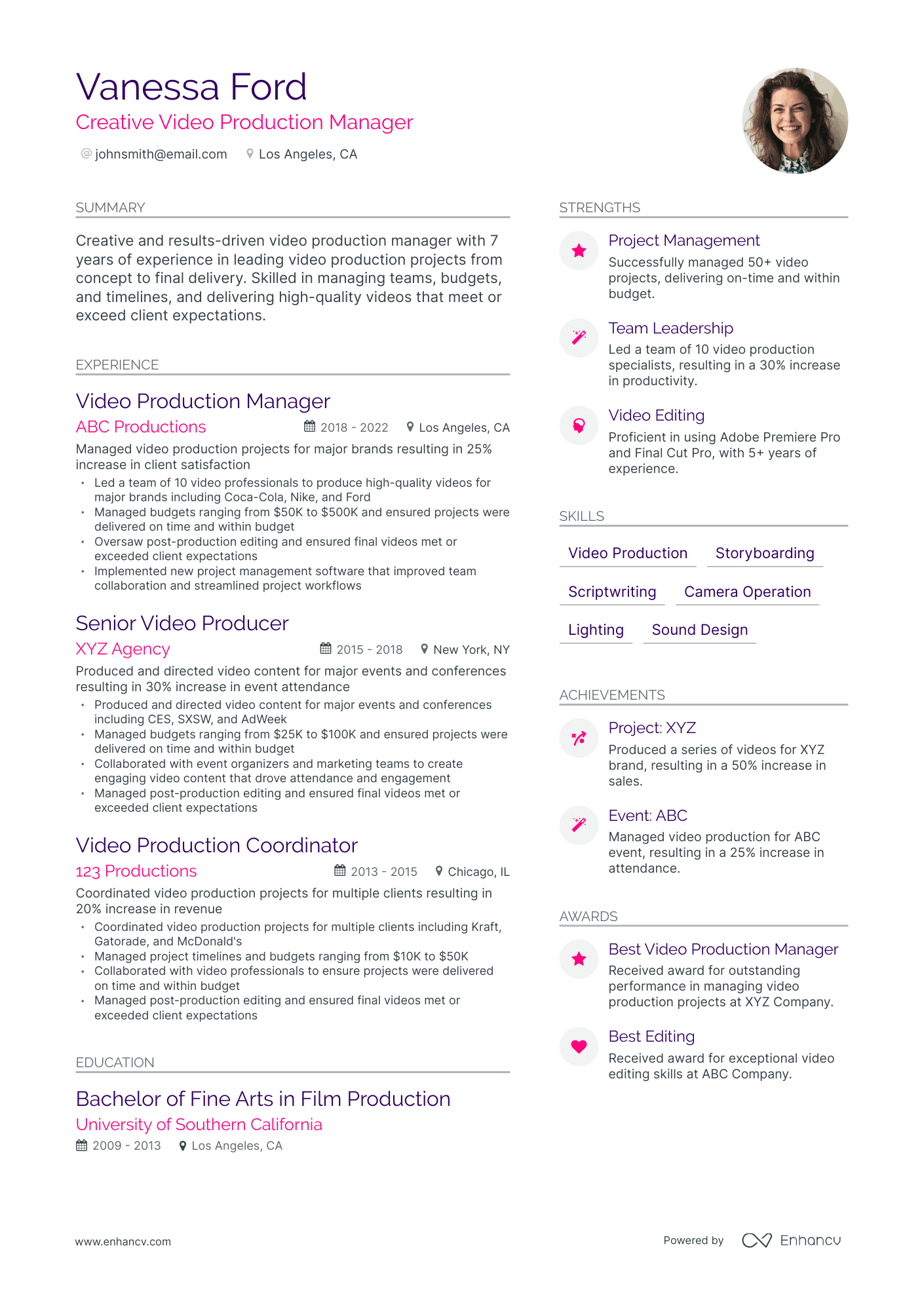 6 Video Editor Resume Examples & Guide for 2024
