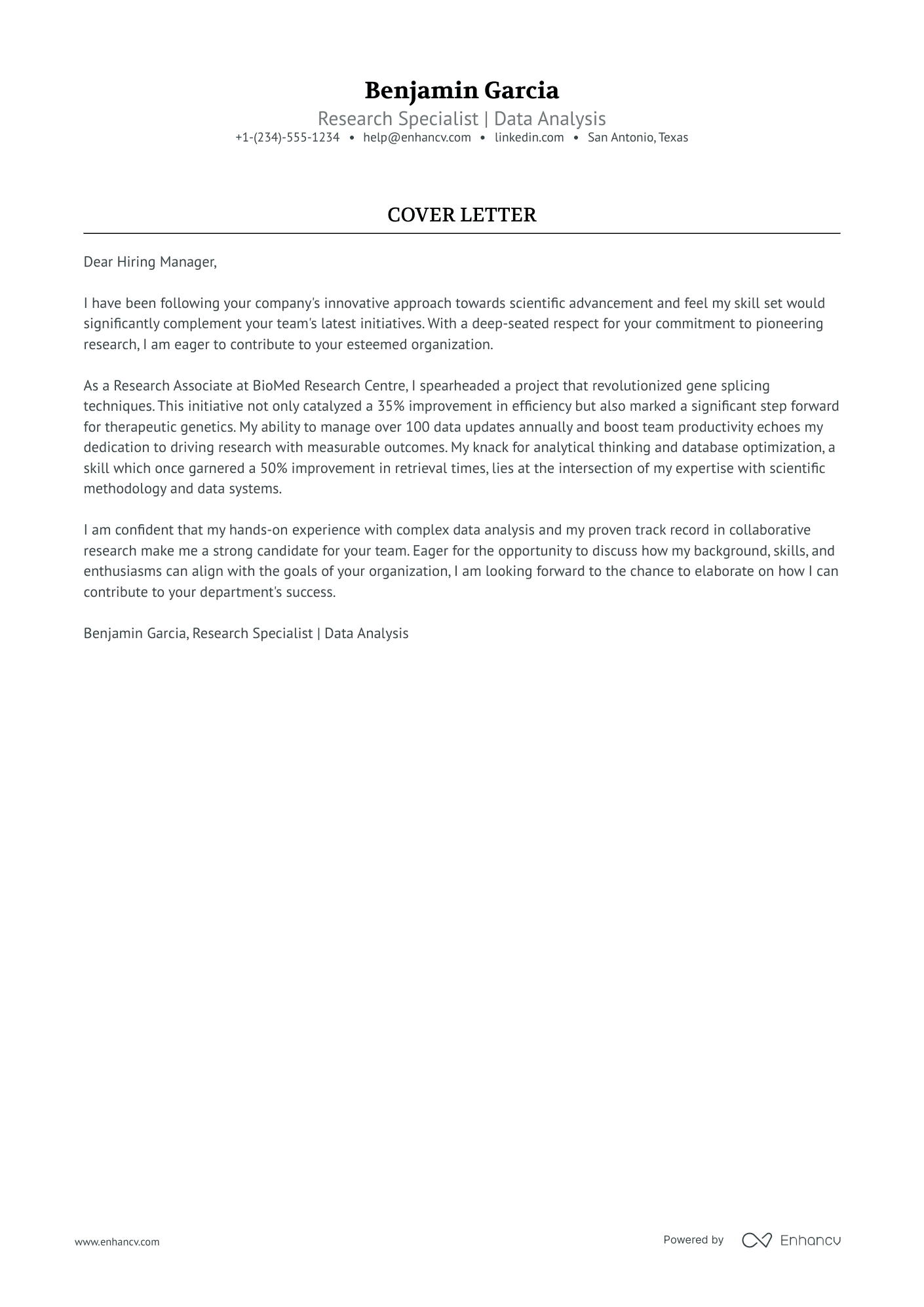 11 Professional Research Assistant Cover Letter Examples and Template ...