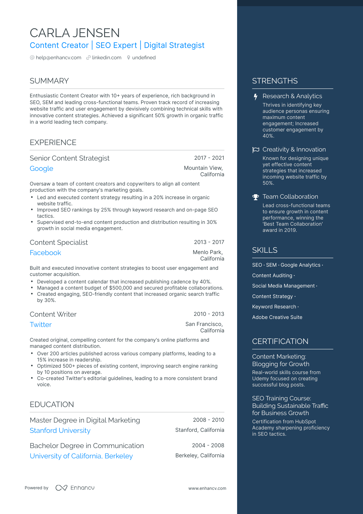 7 Content Manager Resume Examples & Guide for 2024