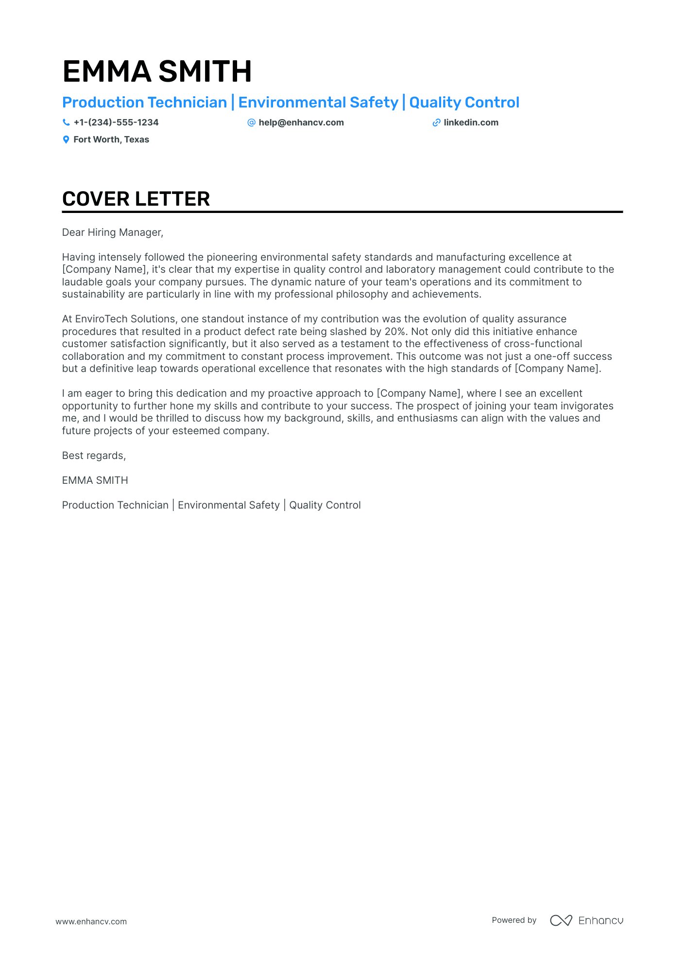 3 Professional Factory Worker Cover Letter Examples and Template for ...