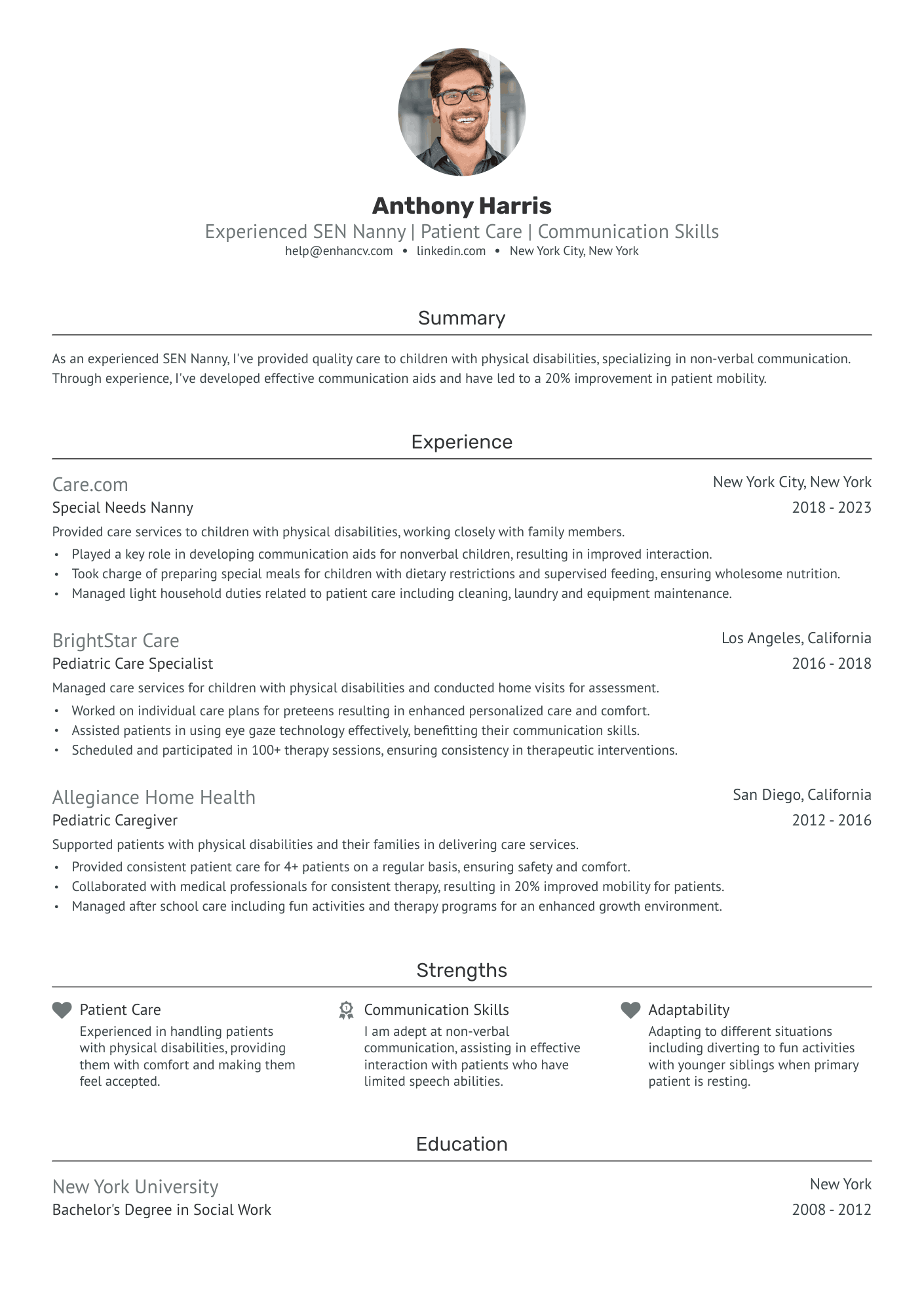 11 Nanny Resume Examples & Guide for 2024