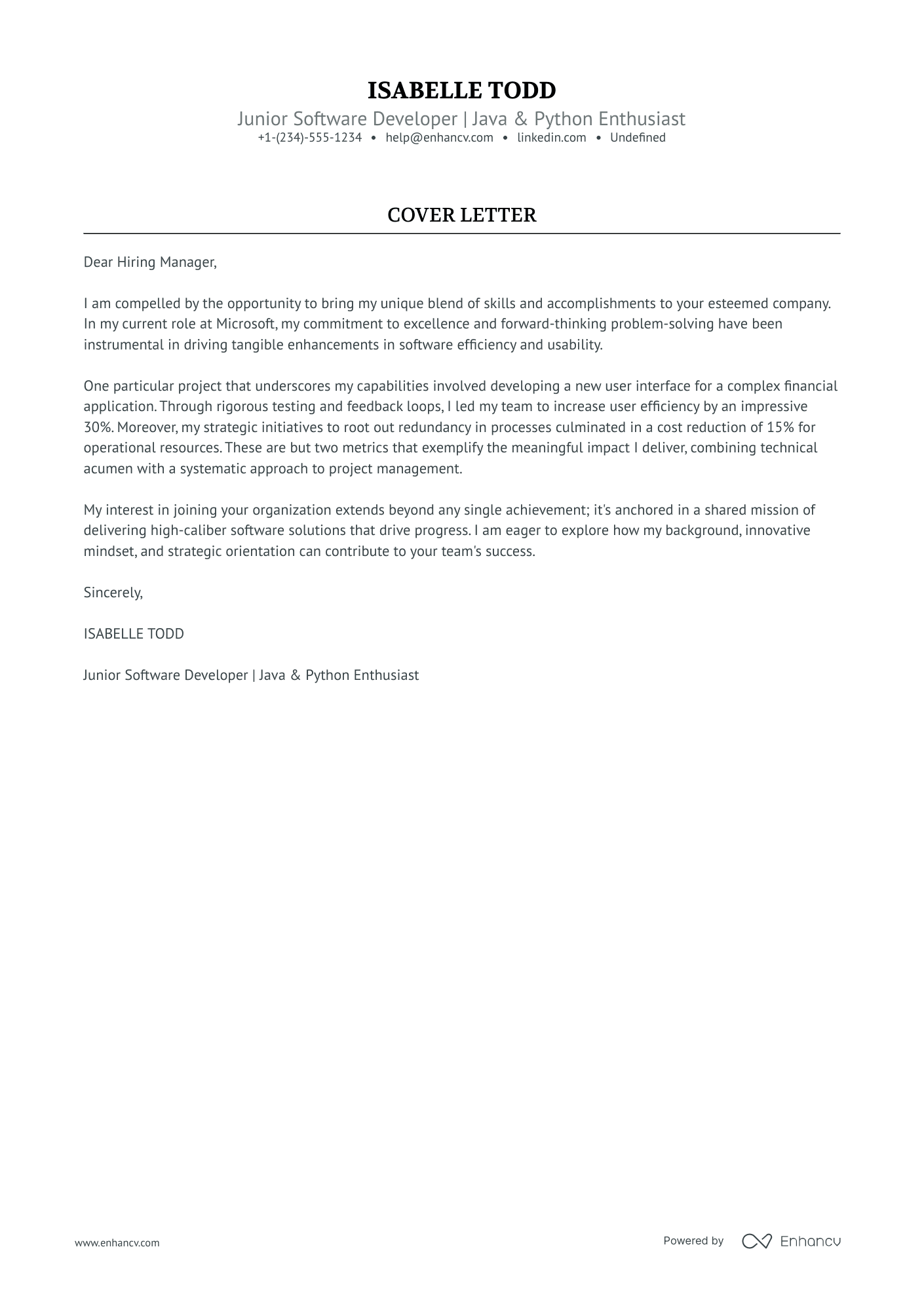 6 Professional Software Developer Cover Letter Examples and Template ...
