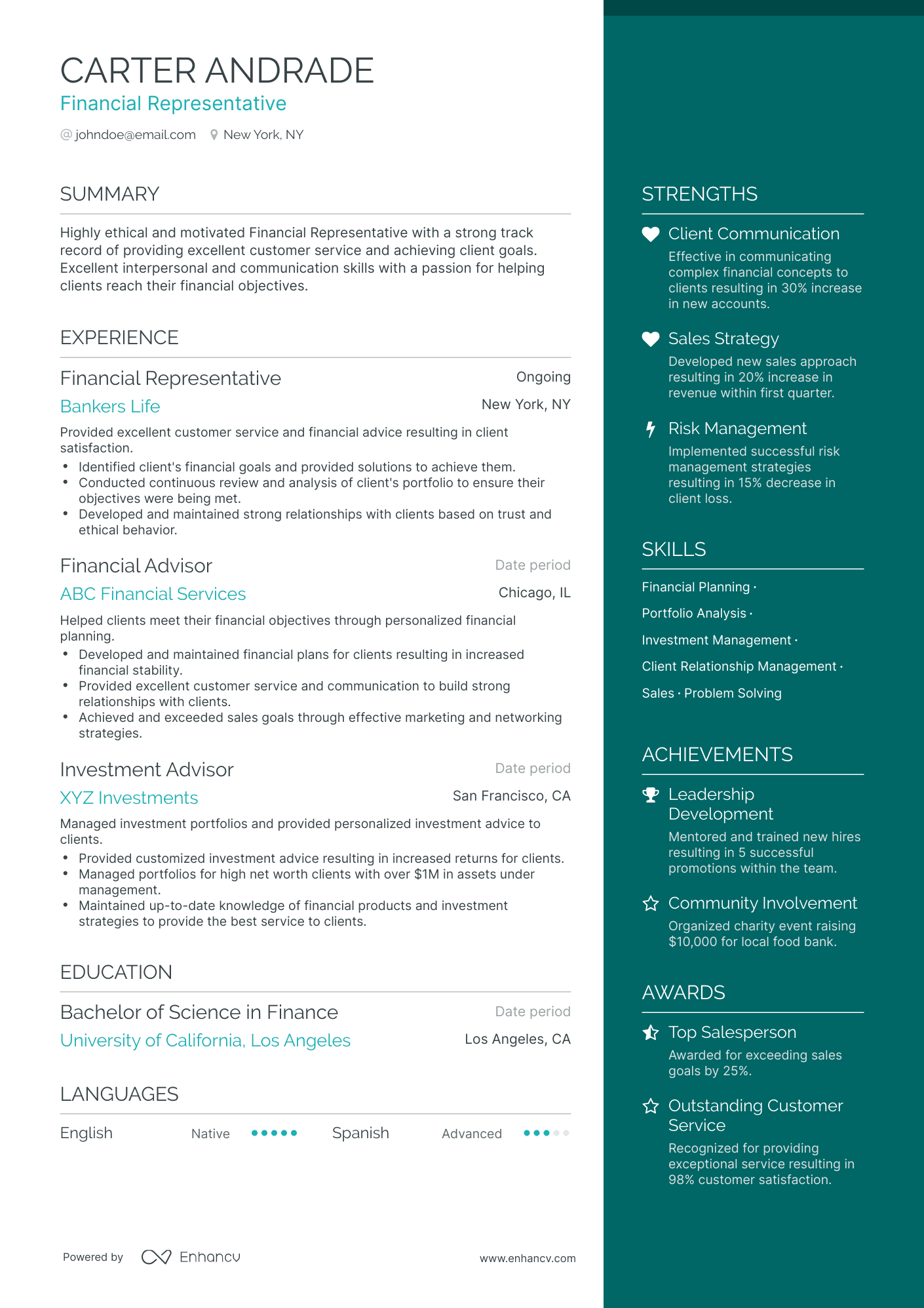 8 Finance Specialist Resume Examples & Guide for 2023