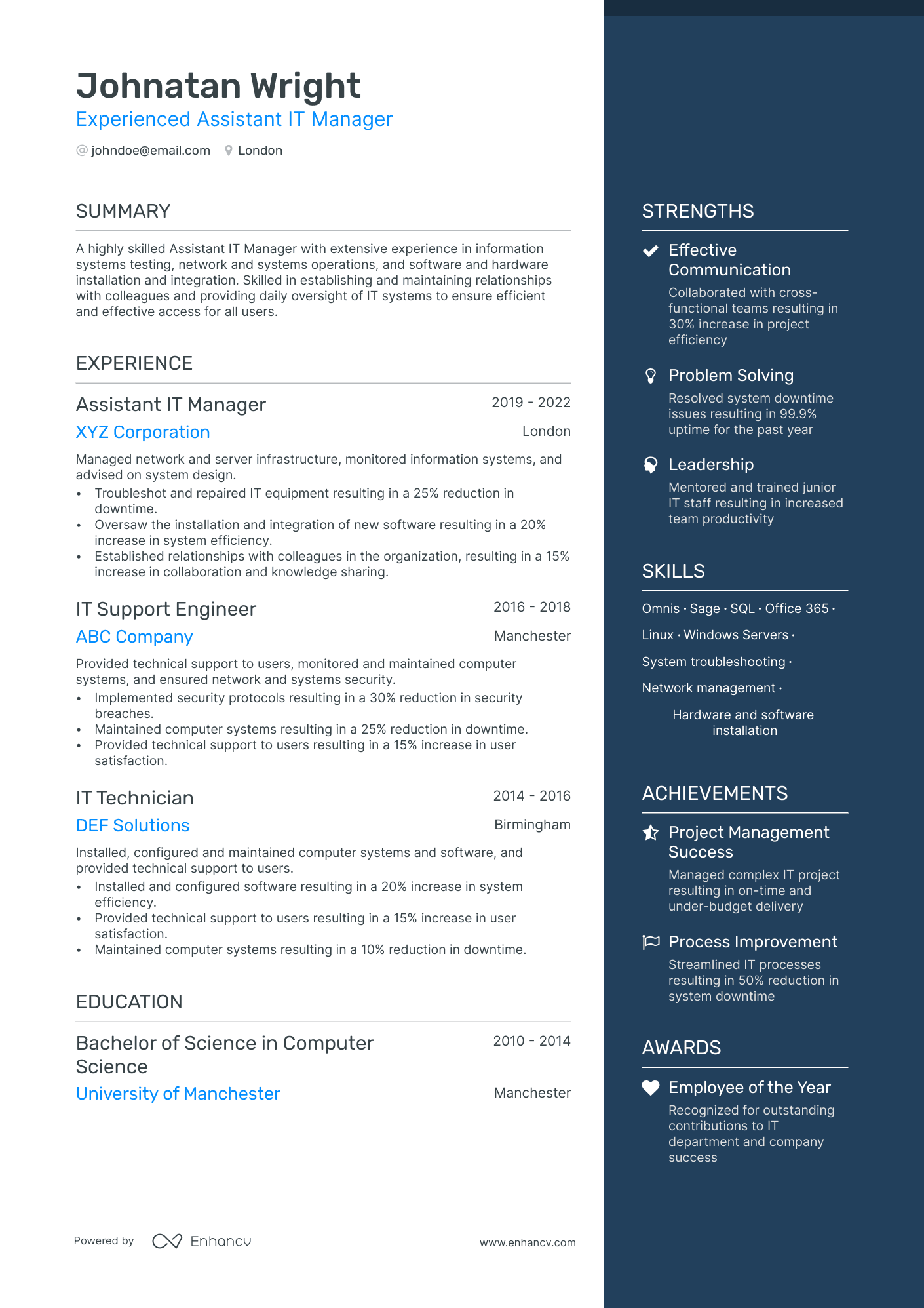 16 IT Manager Resume Examples & Guide for 2024