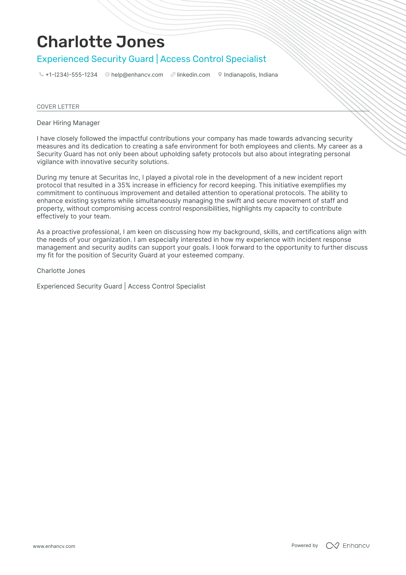 5 Professional Security Guard Cover Letter Examples and Template for ...
