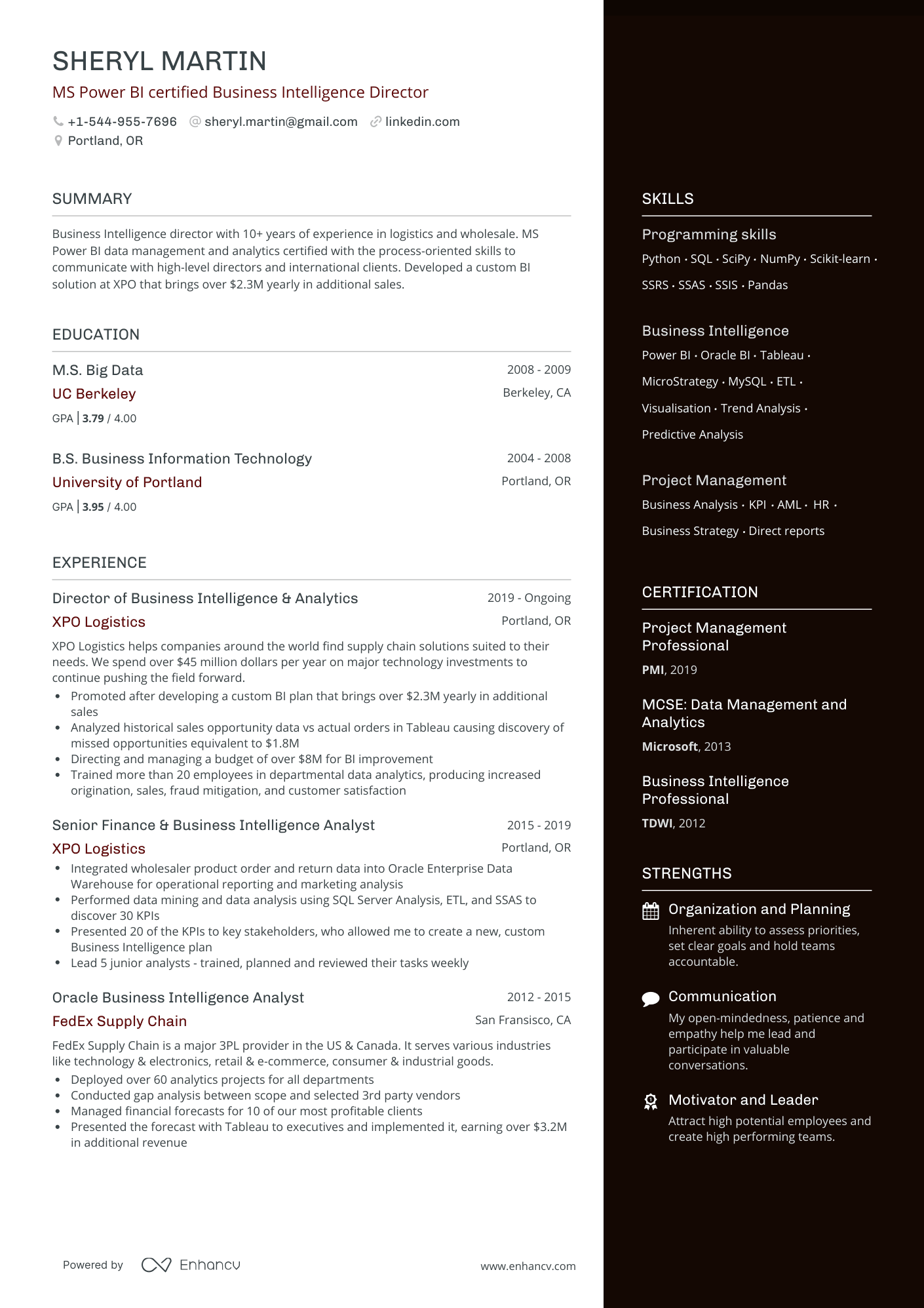 4 Business Intelligence Resume Examples & Guide for 2024