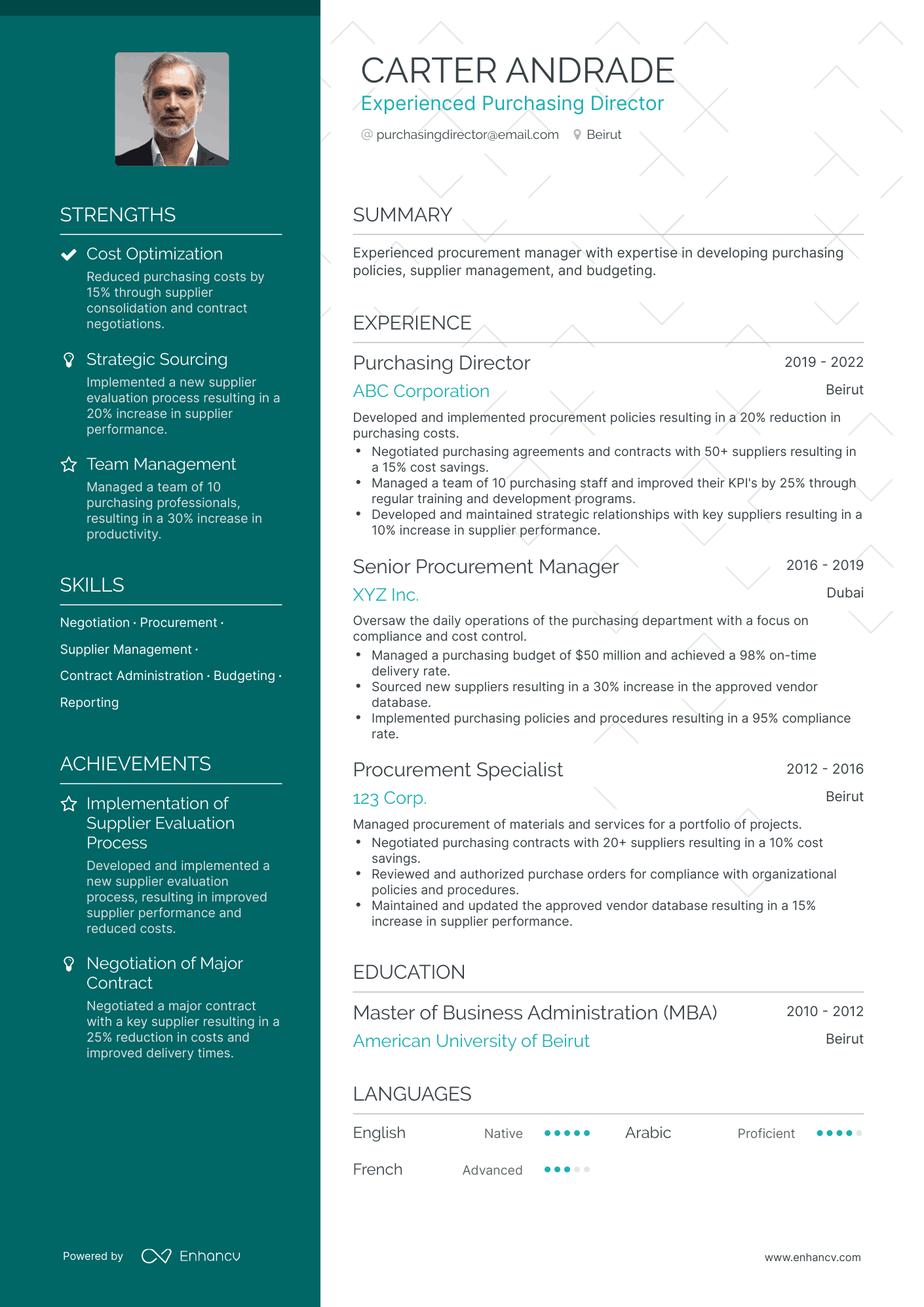 3 Purchase Manager Resume Examples & Guide for 2024