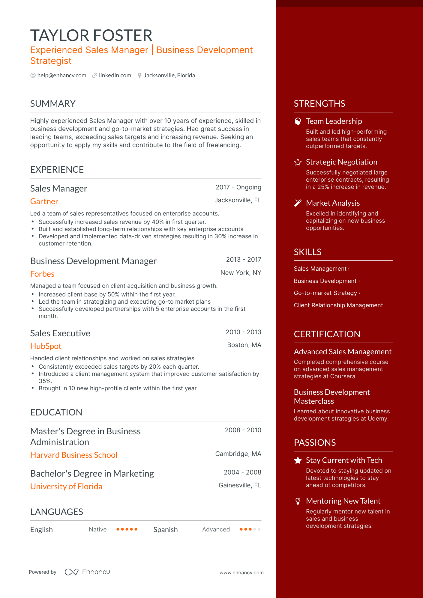 5 Head of Sales Resume Examples & Guide for 2024