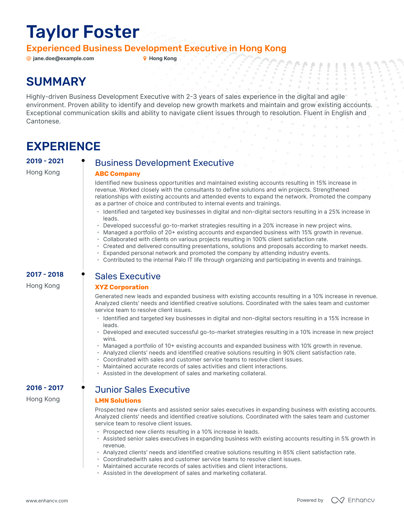 5 Business Development Executive Resume Examples & Guide for 2024 5 Business Development Executive Resume Examples & Guide for 2024
