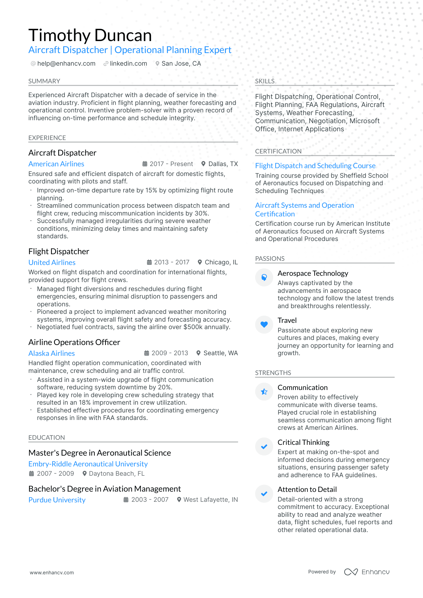 10 Aircraft Dispatcher Resume Examples & Guide for 2026
