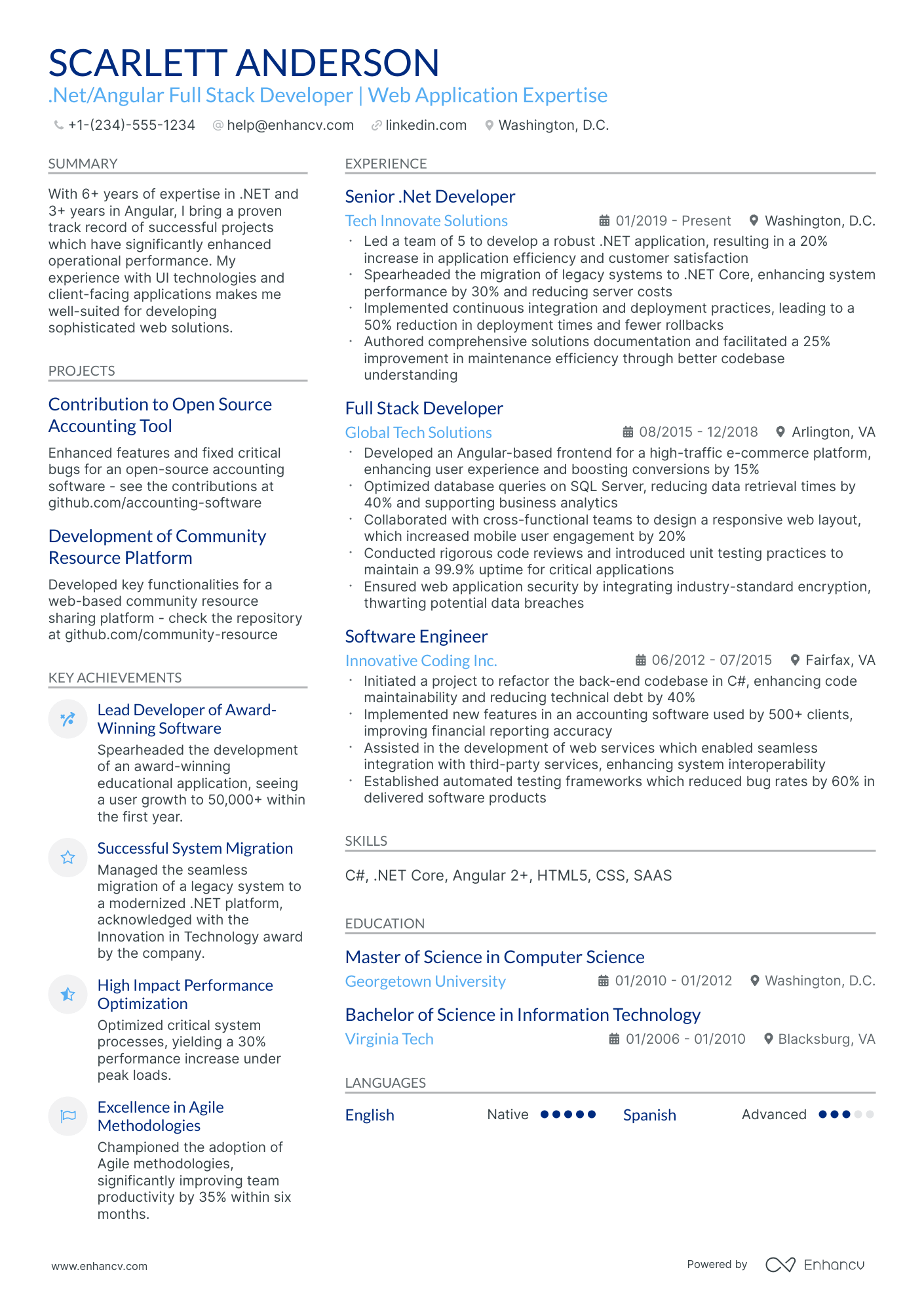 10 Angular Full-Stack Developer Resume Examples & Guide for 2025