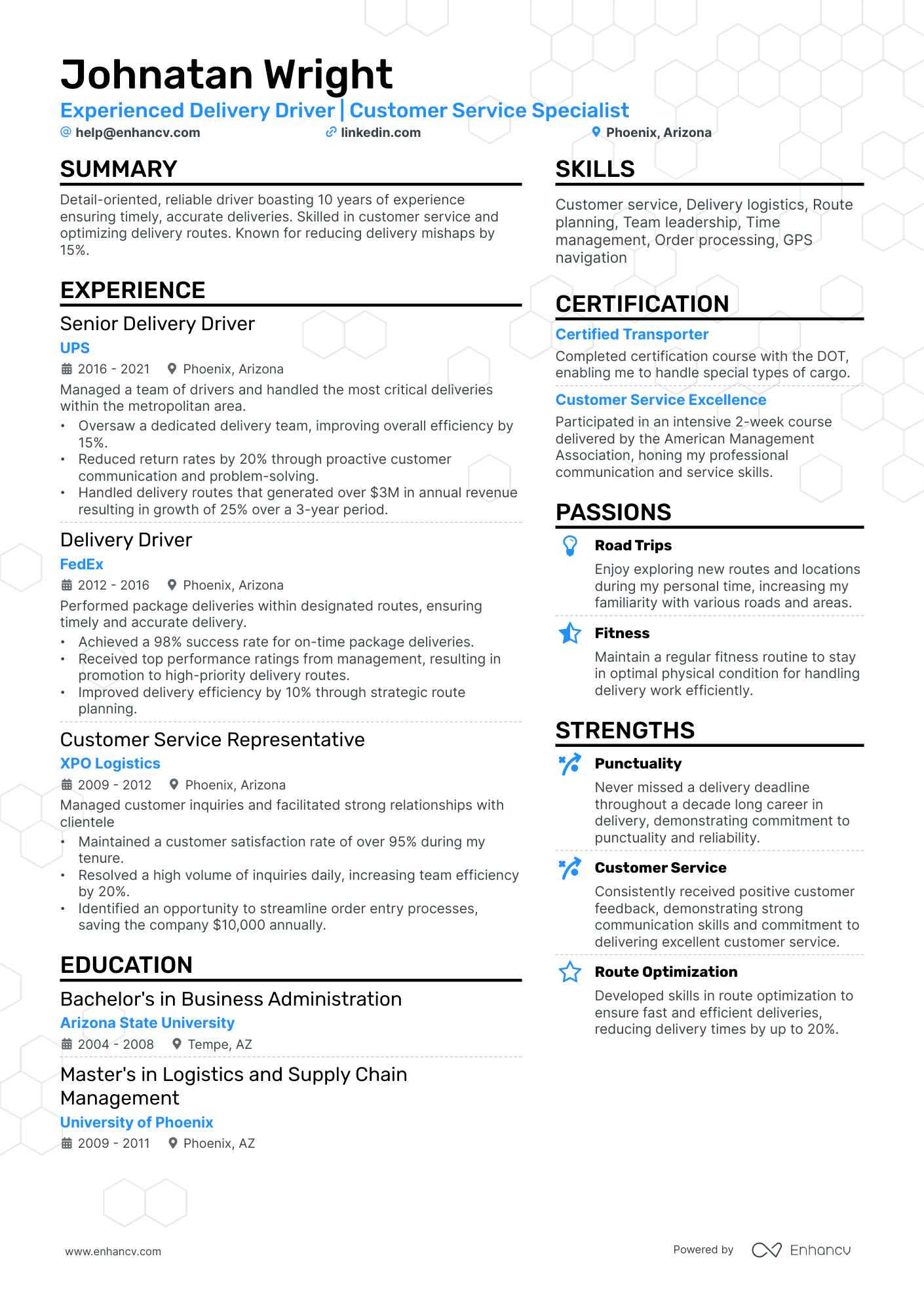 10 Food Delivery Driver Resume Examples & Guide for 2025