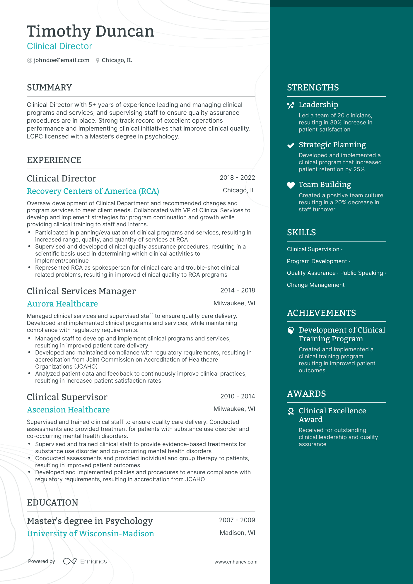 5 Clinical Director Resume Examples & Guide for 2024