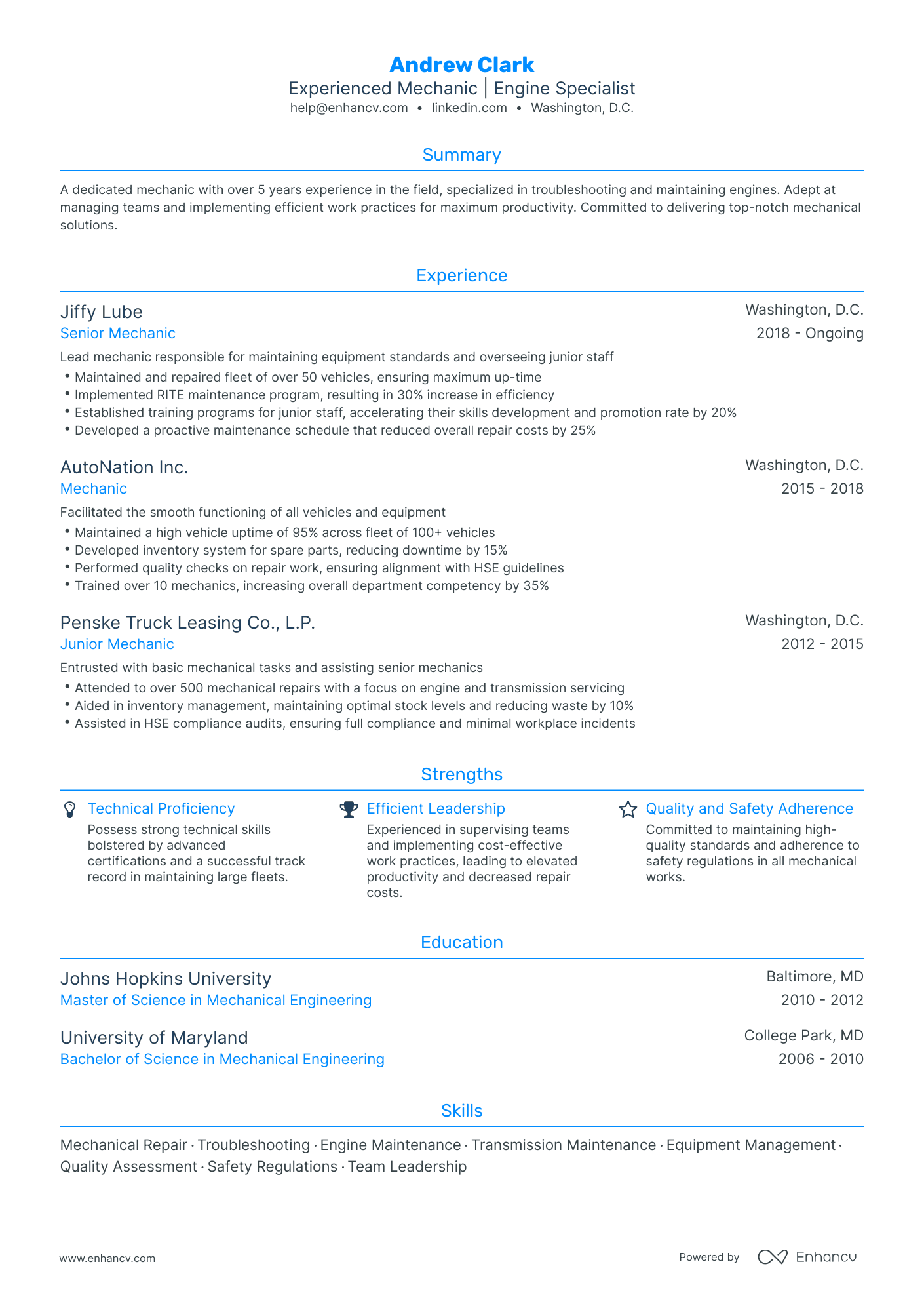 5 Maintenance Mechanic Resume Examples & Guide for 2024